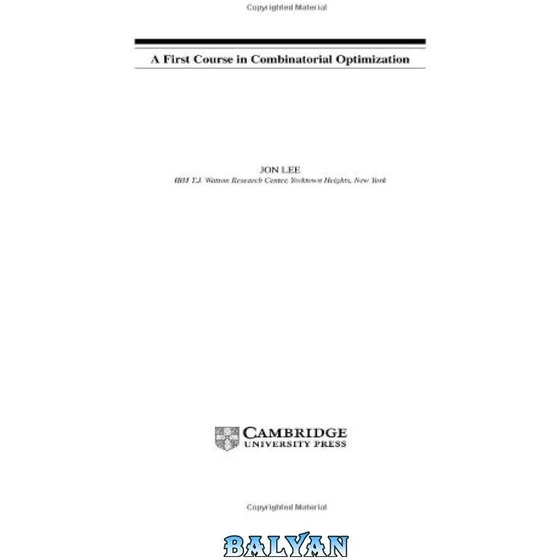 خرید و قیمت دانلود کتاب A First Course In Combinatorial Optimization ترب
