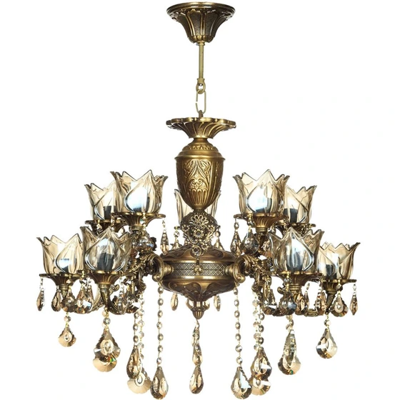 خرید و قیمت لوستر چشمه نور 8 شعله مدل S3515/4A آنتیک | ترب