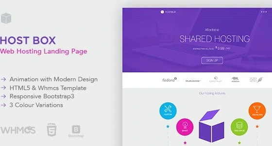 خرید و قیمت دانلود قالب سایت Hostbox – قالب هاستینگ حرفه ای HTML و WHMCS | ترب