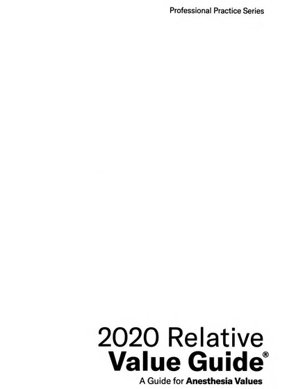 خرید و قیمت دانلود کتاب ASA 2020 Relative Value Guide | ترب