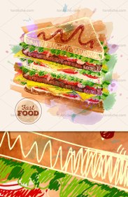 خرید و قیمت وکتور ساندویچ اسنک طرح آبرنگ | ترب