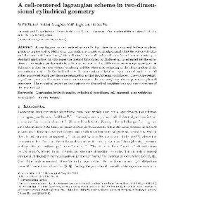 خرید و قیمت دانلود کتاب A cell-centered lagrangian scheme in two-dimensional cylindrical ...