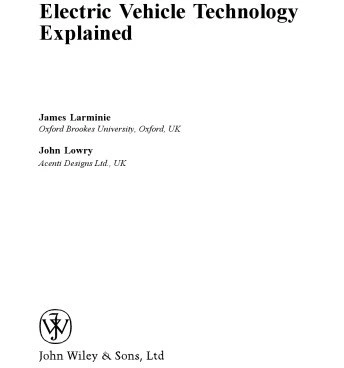 خرید و قیمت دانلود کتاب Electric Vehicle Technology Explained ویرایش 1 | ترب