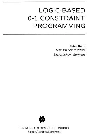 خرید و قیمت دانلود کتاب Logic-based 0-1 Constraint Programming 1996 | ترب