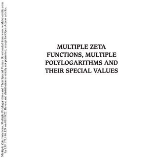 خرید و قیمت دانلود کتاب Multiple Zeta Functions, Multiple Polylogarithms and Their Special ...