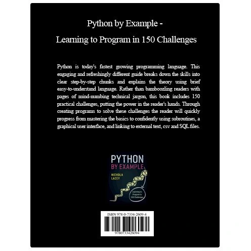 خرید و قیمت کتاب Python by Example - Learning to Program in 150 Challenges اثر Nichola Lacey ...