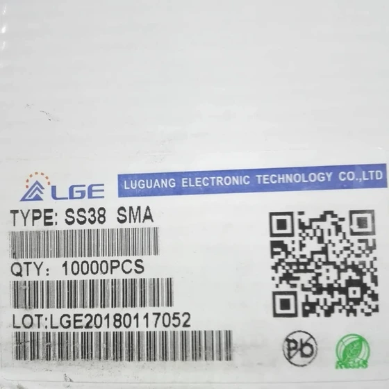خرید و قیمت دیود شاتکی SS38 SMA DIODE 80V-3A SCHOTTKY SMD | ترب