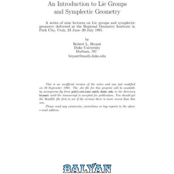 خرید و قیمت دانلود کتاب Introduction To Lie Groups And Symplectic