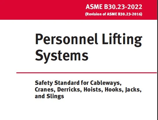 خرید و قیمت ASME B30.23- 2022 - دانلود استاندارد -Personnel Lifting Systems | ترب