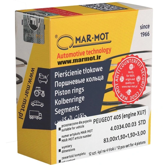 خرید و قیمت رینگ موتور پژو 405، پارس و سمند یو-فلکس 1800 (XU7) استاندارد برند مارموت | ترب