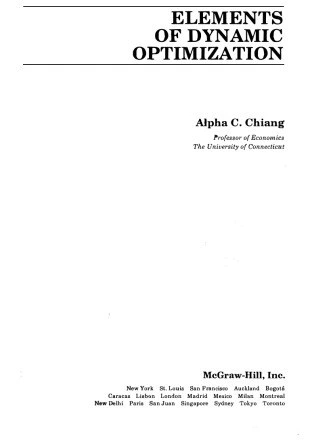 خرید و قیمت دانلود کتاب Elements of Dynamic Optimization 1999 | ترب