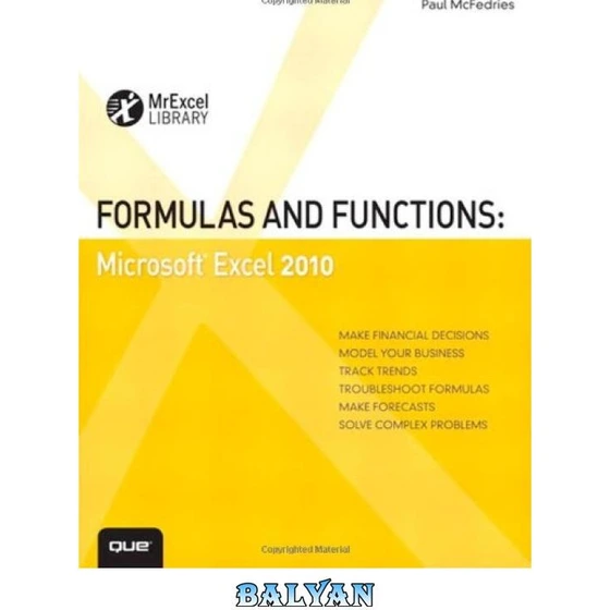 خرید و قیمت دانلود کتاب Formulas And Functions Microsoft Excel 2010 Mrexcel Library ترب