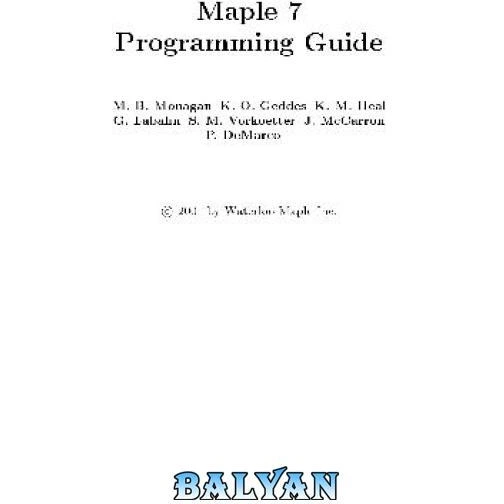 خرید و قیمت دانلود کتاب Maple 7 Programming Guide | ترب