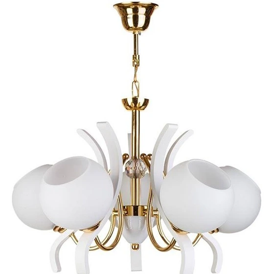 خرید و قیمت لوستر چشمه نور 5 شعله کد887/5GWT-G طلایی | ترب