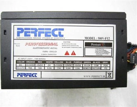 خرید و قیمت پاور Perfect 500V-F12 فن بزرگ 24 پین پلمب | ترب