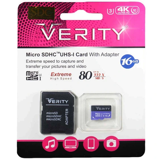 خرید و قیمت رم میکرو 16 گیگ وریتی VERITY Micro U1 65MBs بدون خشاب | ترب