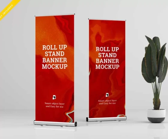 خرید و قیمت دانلود موکاپ لایه باز بنر رول آپ | ترب