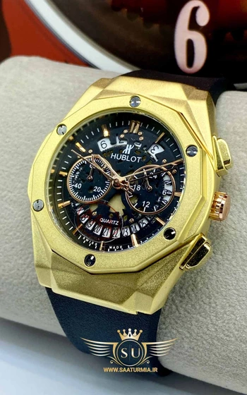 خرید و قیمت ساعت هابلوت هندسی قاب طلایی HUBLOT 582888 M3 | ترب