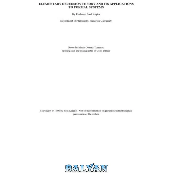 خرید و قیمت دانلود کتاب Elementary Recursion Theory And Its Applications To Formal Systems ترب