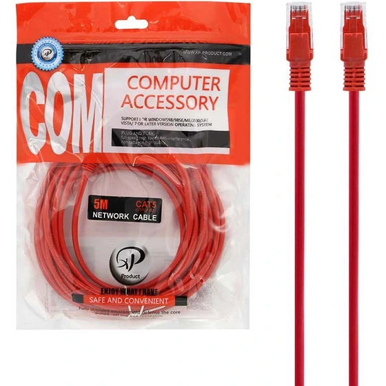 خرید و قیمت کابل شبکه CAT5 ایکس پی (XP) 5 متری | ترب
