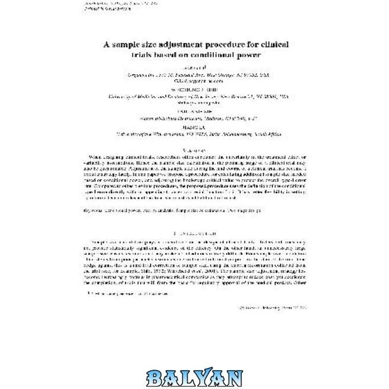 خرید و قیمت دانلود کتاب [Article] A sample size adjustment procedure ...