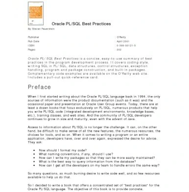 خرید و قیمت دانلود کتاب Oracle PLSQL Best Practices | ترب