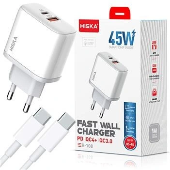 خرید و قیمت شارژر قدرتمند 45 واتی واقعی Hiska هیسکا PD3 و QC4 | ترب