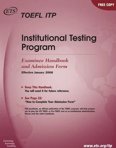 خرید و قیمت دانلود کتاب TOEFL ITP. Examinee Handbook and Admission Form | ترب
