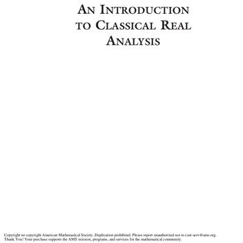خرید و قیمت دانلود کتاب An Introduction to Classical Real Analysis ...