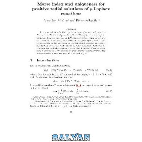 خرید و قیمت دانلود کتاب Morse index and uniqueness for positive radial solutions of p-Laplace ...