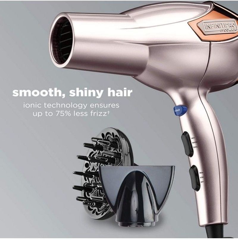 Infinitipro By Conair 1875 Watt Lightweight Ac Motor Styling Tool Hair Dryer Rose Gold