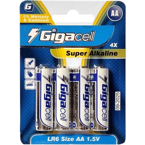 خرید و قیمت باتری قلمی Gigacell سوپر آلکالاین کارتی 4 عددی کد 4795 | ترب
