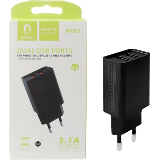 خرید و قیمت شارژر دیواری 10W دو پورت DENMEN مدل DC02 | ترب