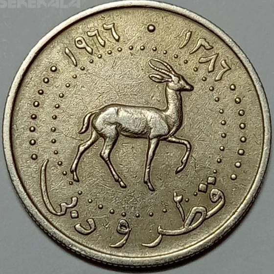 خرید و قیمت سکه کلکسیونی ۲۵ درهم بسیار کمیاب قطر و دبی ۱۹۶۶ | ترب