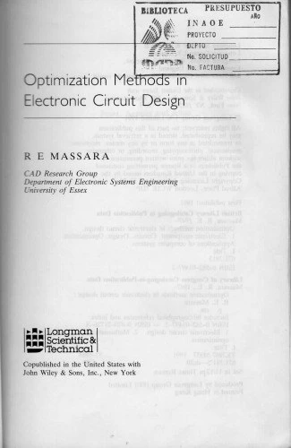 خرید و قیمت دانلود کتاب Optimization Methods In Electronic Circuit