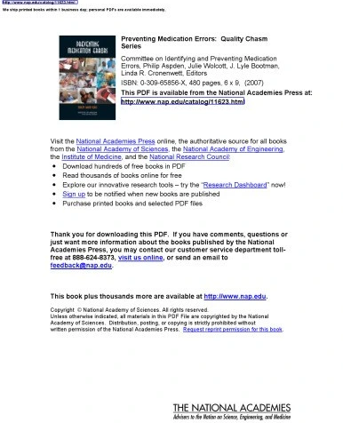 خرید و قیمت دانلود کتاب Preventing Medication Errors: Quality Chasm Series ویرایش 1 | ترب