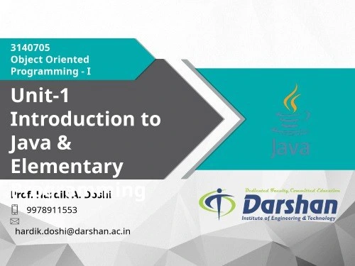 خرید و قیمت دانلود کتاب Object Oriented Programming I 3140705 Darshan All Unit 2020 ترب