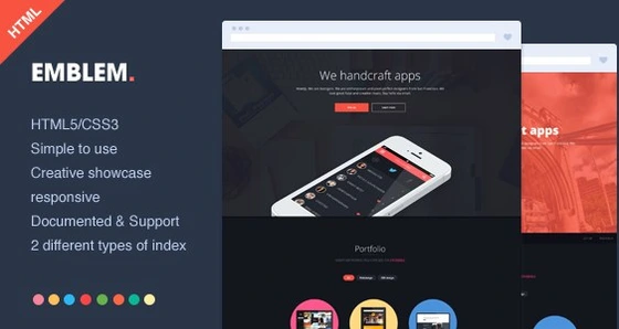 خرید و قیمت دانلود قالب HTML تک صفحه ای Emblem | ترب
