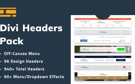 خرید و قیمت دانلود Divi Headers Pack برای قالب دیوی | ترب