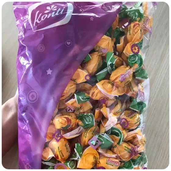 خرید و قیمت پاستیل ژله ای میوه ای کنتی طعم انبه مدل Frumba Mango بسته ...