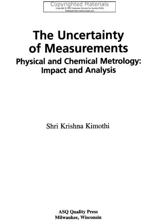 خرید و قیمت دانلود کتاب Uncertainty of Measurements - Physical and Chemical Metrology - Impact ...