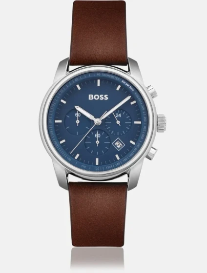 خرید و قیمت ساعت استیل 43 میلی متری مردانه مدل 1514002 / قهوه ای Boss ...