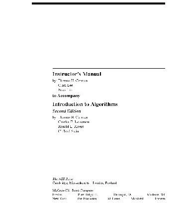 خرید و قیمت دانلود کتاب Introduction to Algorithms. Instructor's Manual ویرایش 2 | ترب