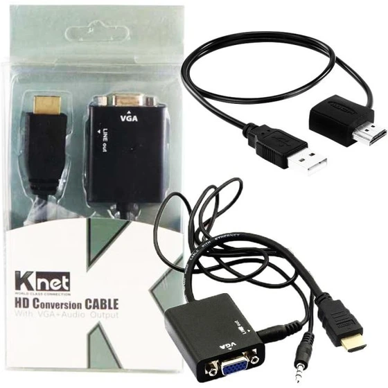 خرید و قیمت تبدیل HDMI به VGA پک طلقی کنسولی KNET | ترب