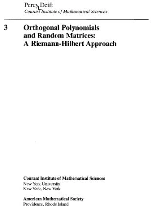خرید و قیمت دانلود کتاب Orthogonal polynomials and random matrices: a Riemann-Hilbert approach ...