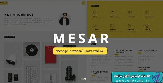 خرید و قیمت دانلود قالب HTML تک صفحه ای Mesar | ترب