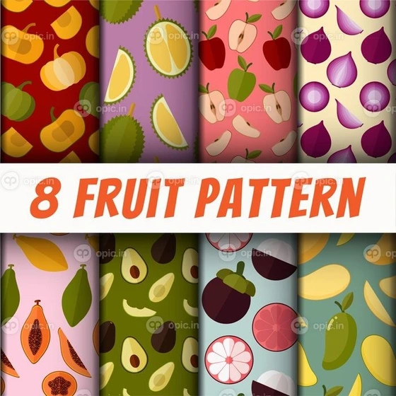 خرید و قیمت دانلود وکتور وکتور مجموعه پترن میوه بدون درز | اوپیک | ترب