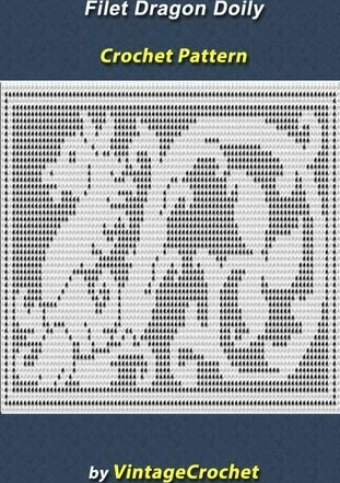 خرید و قیمت دانلود کتاب Filet Dragon Doily Vintage Crochet Pattern 2013 ...