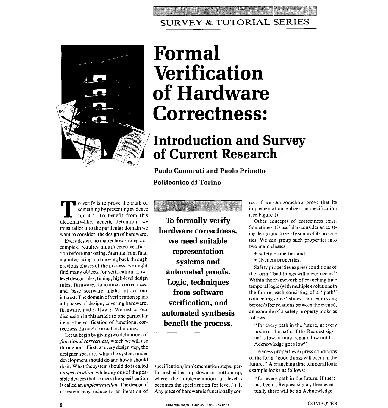 خرید و قیمت دانلود کتاب Formal verification of hardware correctness 1988 | ترب