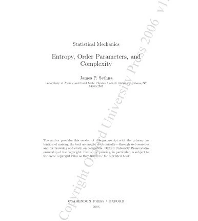 خرید و قیمت دانلود کتاب Statistical mechanics : entropy, order parameters, and complexity 2006 | ترب